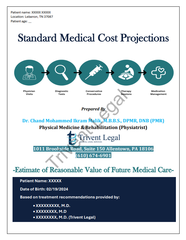 Medical Cost Projection Samples for Injury Cases
